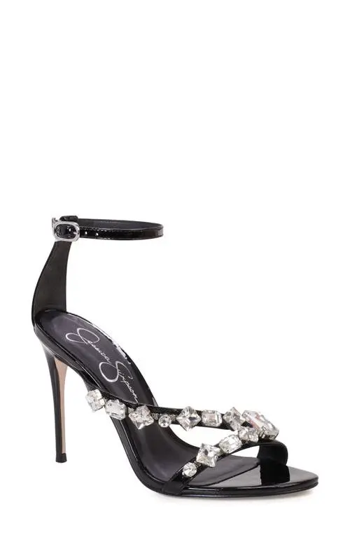 Jessica Simpson Raela Embellished Ankle Strap Sandals - Black