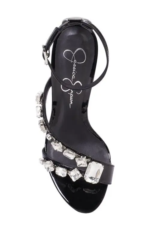 Jessica Simpson Raela Embellished Ankle Strap Sandals - Black