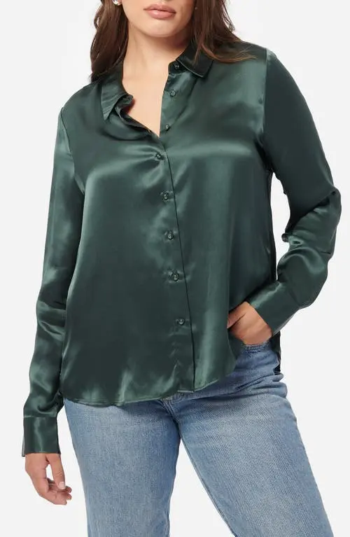 Cami Nyc Crosby Silk Charmeuse Shirt - Hunter