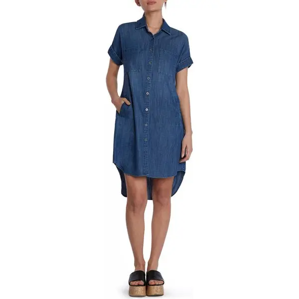 WASH LAB DENIM Clean Denim Shirtdress - Deep Blue
