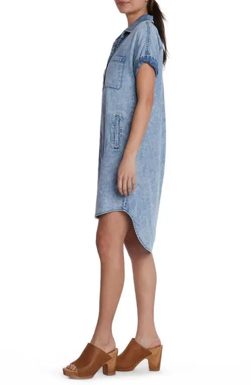 WASH LAB DENIM Clean Denim Shirtdress - Mid Blue