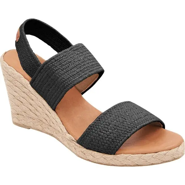 Andre Assous Allison Espadrille Wedge Sandal - Black