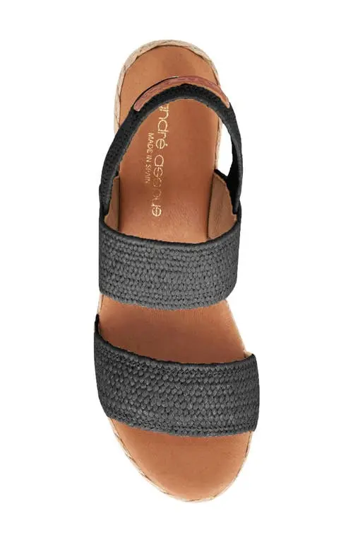 Andre Assous Allison Espadrille Wedge Sandal - Black