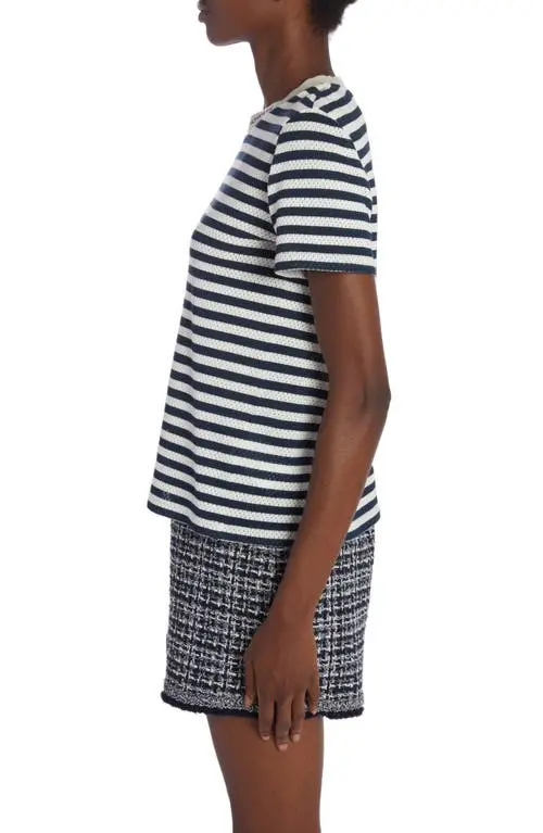 Moncler Stripe Pointelle Cotton T-shirt