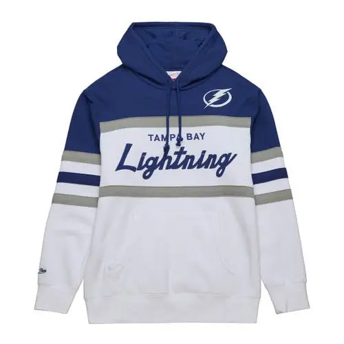 Mitchell & Ness Blue Tampa Bay Lightning Head Coach Pullover Hoodie