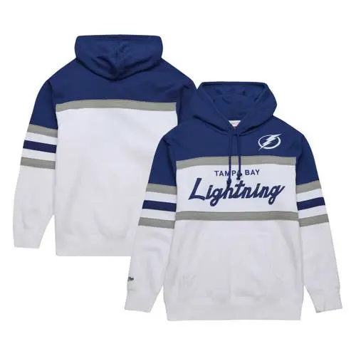 Mitchell & Ness Blue Tampa Bay Lightning Head Coach Pullover Hoodie