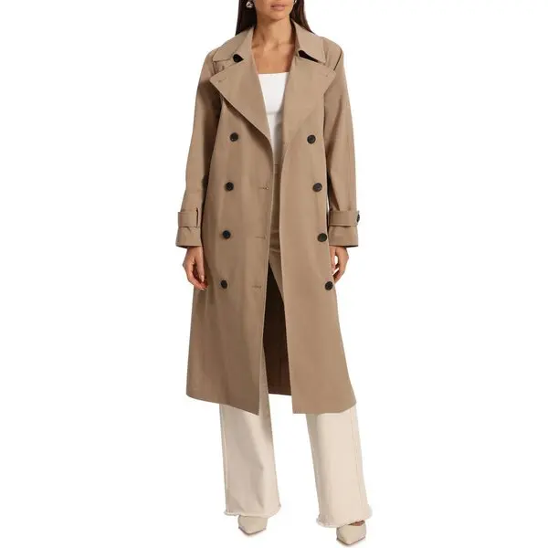 Avec Les Filles Oversized Lightweight Trench Coat - Tan