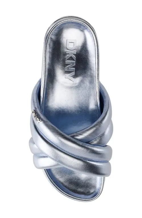 Dkny Crisscross Strap Slide Sandal - Celeste