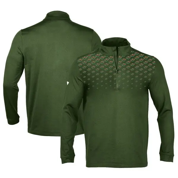 LEVELWEAR Minnesota Wild Nhl X Pga Scout Midlayer Quarter-zip Pullover Top - Hunter Green