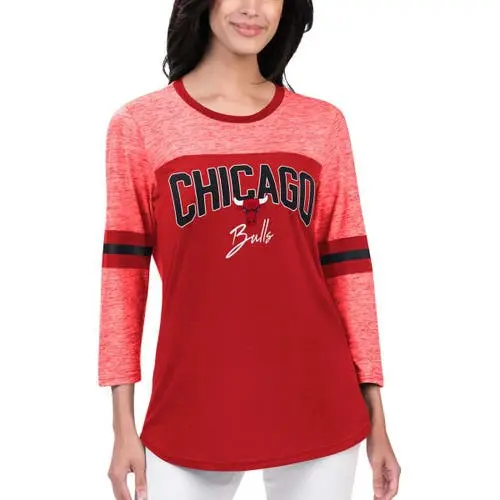 G-III 4HER BY CARL BANKS Chicago Bulls Play The Game 3/4-sleeve T-shirt - Red