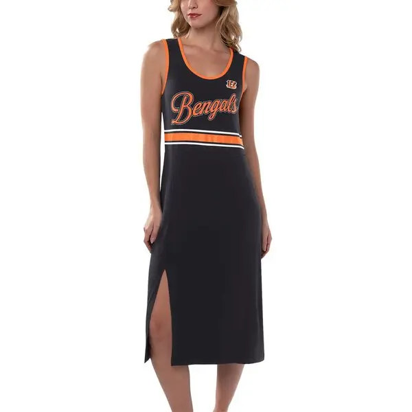 G-III 4HER BY CARL BANKS Cincinnati Bengals Main Field Maxi Dress - Black