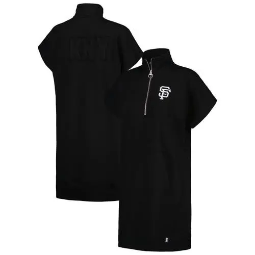 Dkny San Francisco Giants Quarter-zip Sneaker Dress - Black