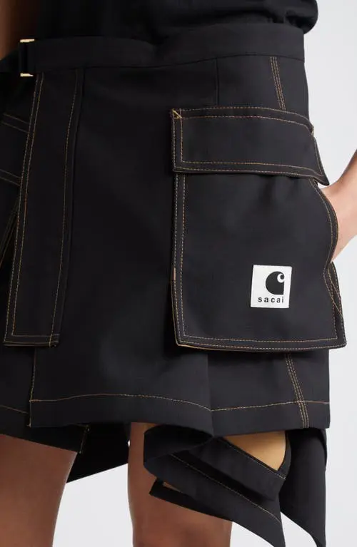 Sacai X Carhartt Wip Asymmetrical Wrap Skirt