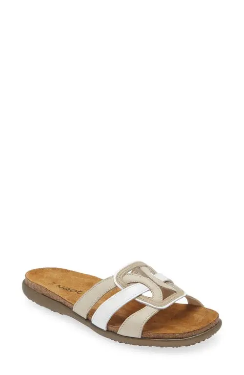 Naot Liv Slide Sandal - Ivory/white/beige
