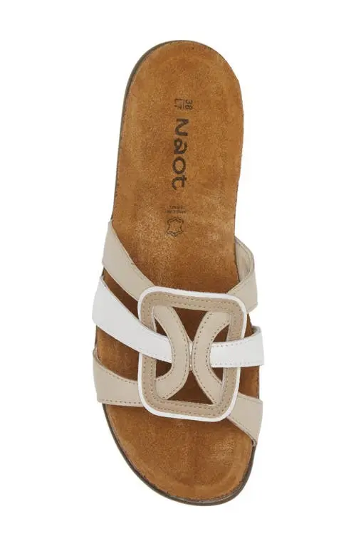 Naot Liv Slide Sandal - Ivory/white/beige