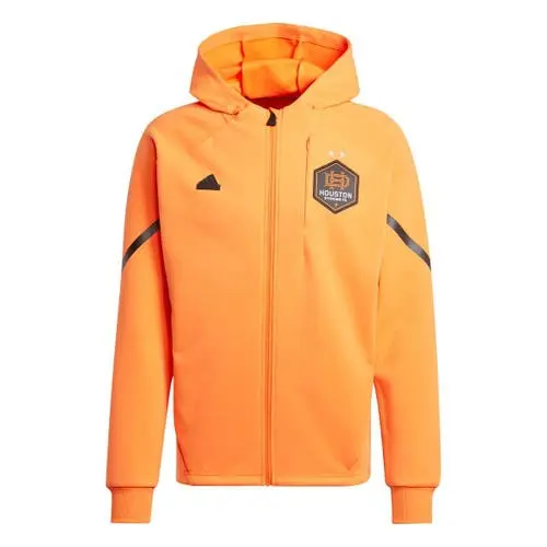 Adidas Houston Dynamo Fc 2024 Anthem Travel Full-zip Jacket - Orange