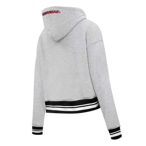 PRO STANDARD Arkansas Razorbacks Script Tail Fleece Cropped Pullover Hoodie