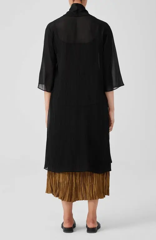 eileen fisher chiffon dress Eileen Fisher Women's Asymmetric Sheer Silk Wrap - Black