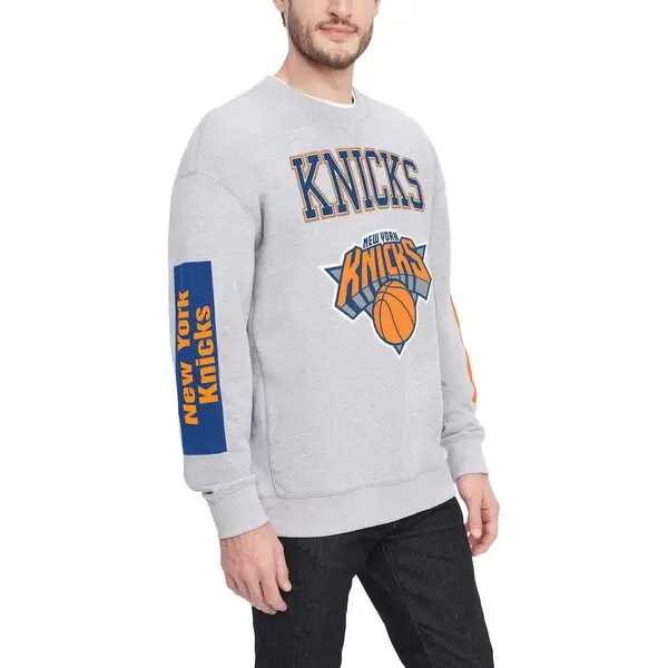 Tommy Hilfiger New York Knicks Crew Neck Pullover Sweatshirt - Heather Gray