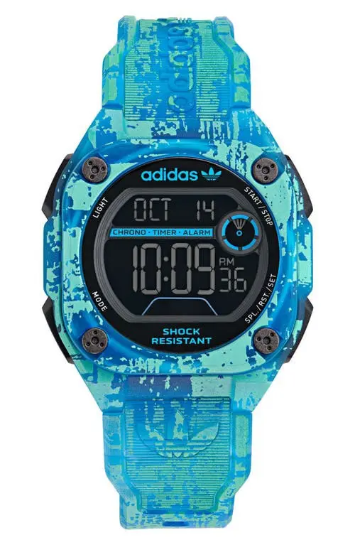 Adidas Ao Street Translucent Resin Strap Watch - Blue