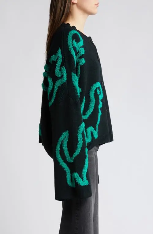 DRESSED IN LALA T-rex Jacquard Cardigan