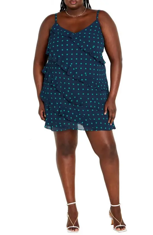 City Chic Harley Polka Dot Ruffle Minidress