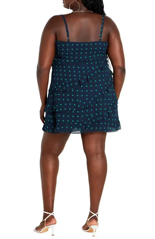 City Chic Harley Polka Dot Ruffle Minidress