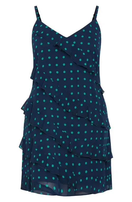 City Chic Harley Polka Dot Ruffle Minidress