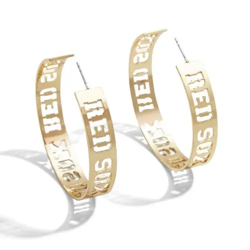 WEAR BY ERIN ANDREWS Boston Red Sox Cutout Hoop Earrings - Gold