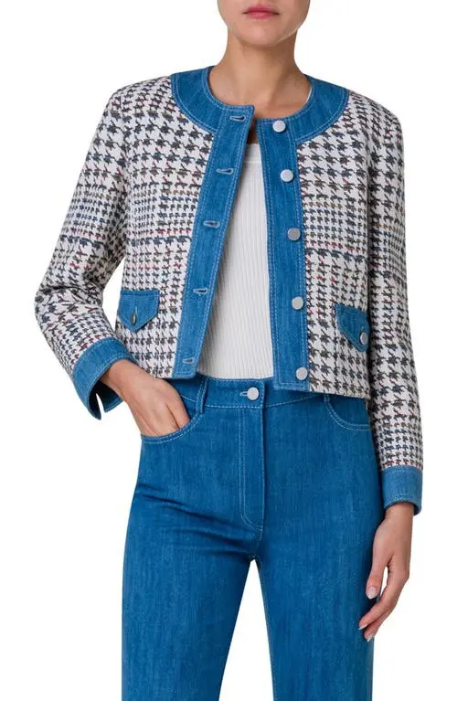 Akris Houndstooth Jacquard Jacket