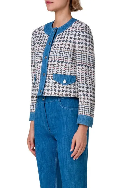 Akris Houndstooth Jacquard Jacket