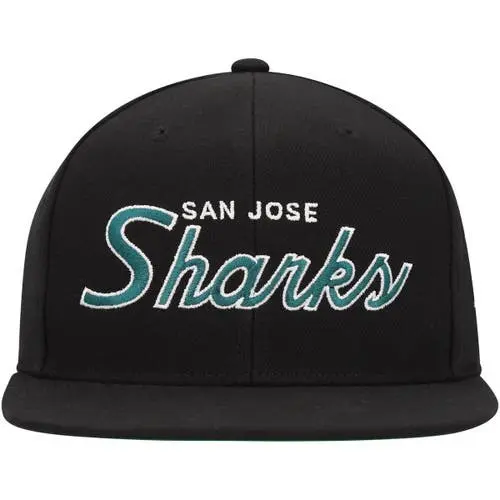 Mitchell & Ness San Jose Sharks Core Team Script 2.0 Snapback Hat