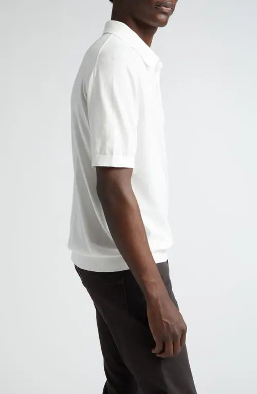 Zegna Premium Cotton Sweater Polo - White