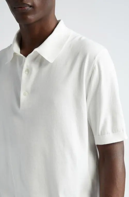 Zegna Premium Cotton Sweater Polo - White