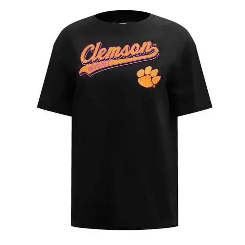 PRO STANDARD Clemson Tigers Script Tail Oversized Boyfriend T-shirt