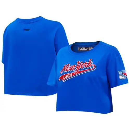 PRO STANDARD New York Rangers Boxy Script Tail Cropped T-shirt