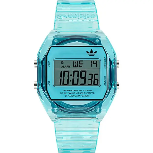 Adidas Ao Street Translucent Resin Strap Watch - Blue