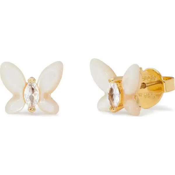 Kate Spade New York Social Butterfly Mini Stud Earrings - White Multi