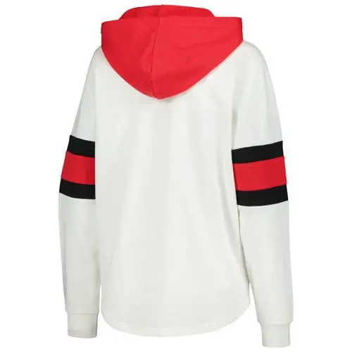 G-III 4HER BY CARL BANKS Detroit Red Wings Lace-up Hoodie T-shirt - White