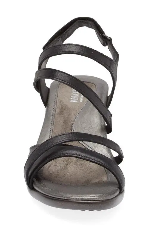 Naot Limit Slingback Sandal - Shiny Black Leather