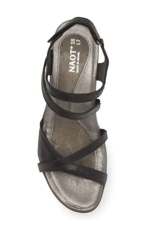 Naot Limit Slingback Sandal - Shiny Black Leather
