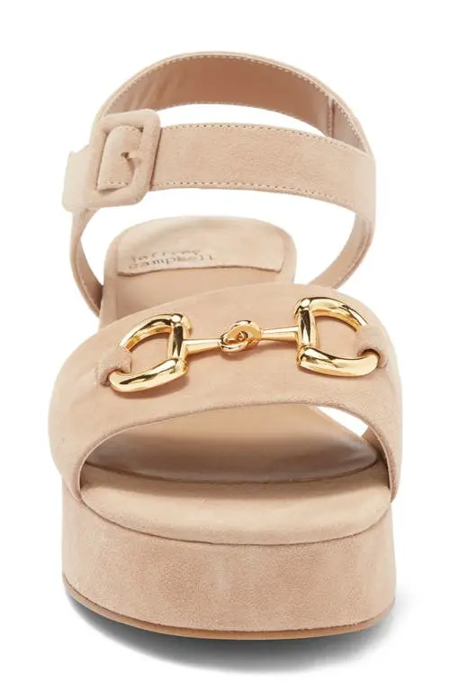 Jeffrey Campbell Timeless 2 Platform Sandal - Natural Suede Gold