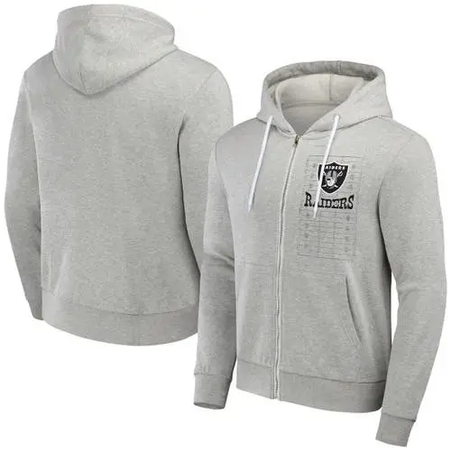 NFL X DARIUS RUCKER Collection Fanatics Las Vegas Raiders Domestic Full-zip Hoodie - Heather Gray