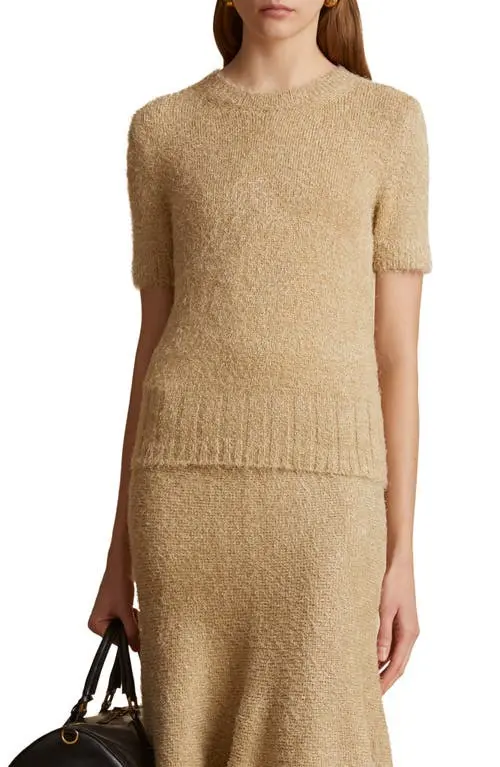 Khaite Luphia Short Sleeve Silk & Cashmere Sweater