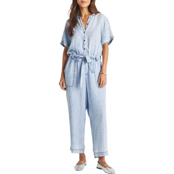 Splendid Ray Chambray Jumpsuit - Bleached Indigo
