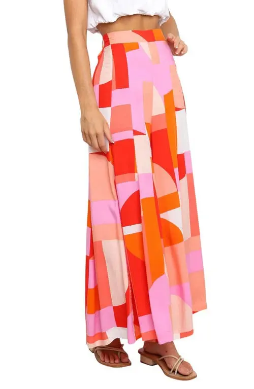 PETAL & PUP Pomoa Geo Print Wide Leg Pants