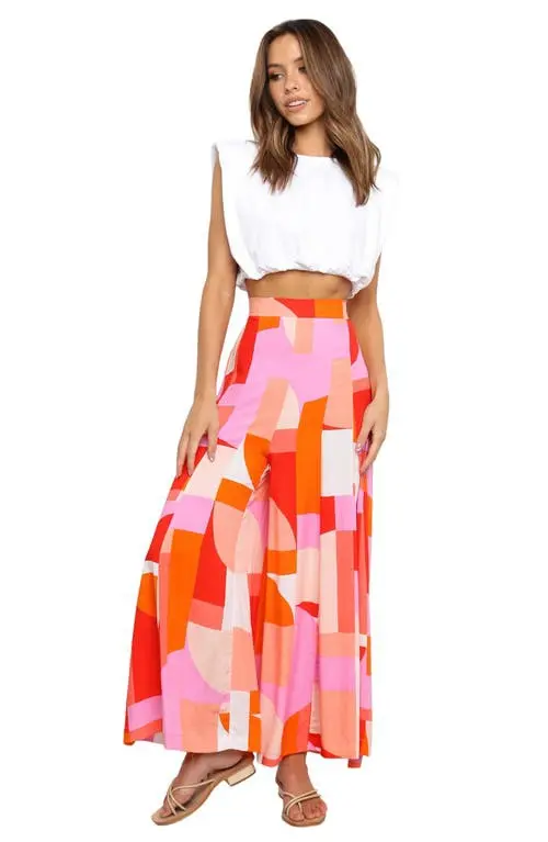 PETAL & PUP Pomoa Geo Print Wide Leg Pants