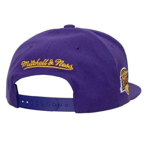 Mitchell & Ness Los Angeles Lakers Retro Sport Color Block Script Snapback Hat By