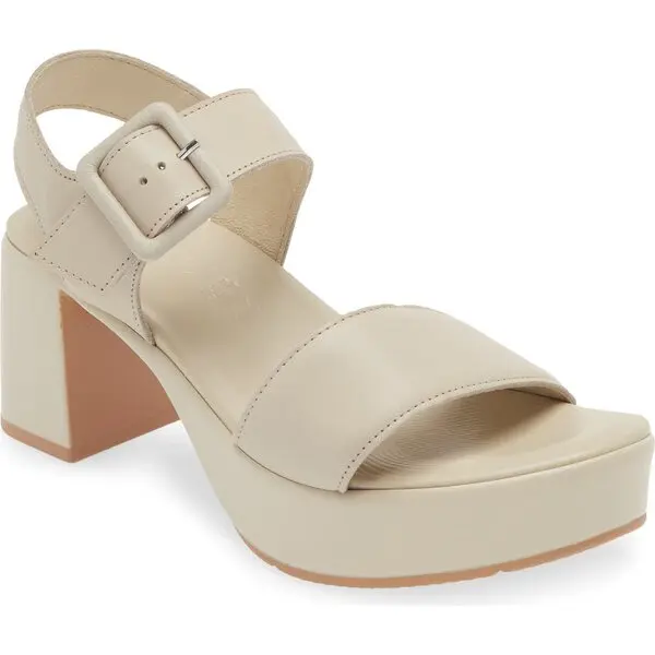 Naot Glamour Platform Sandal - Soft Ivory Leather