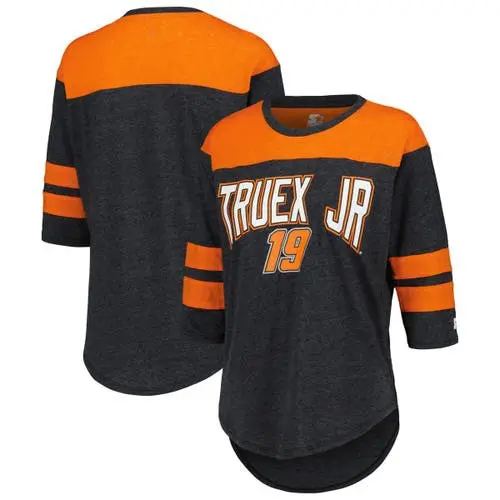 STARTER Martin Truex Jr Full Back Block 3/4-sleeve Tri-blend Top